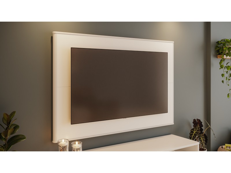 PAINEL DE TV NO ACABAMENTO BRANCO LAQUEADO / COLEÇÃO SCANDIAN