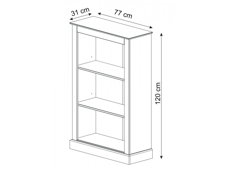 Estante baixa no acabamento cera natural com toque acetinado
